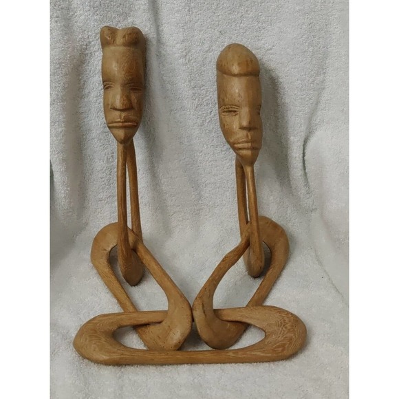 Accents | Vintage Marriage Wedding Chain African Tribal Carved Wood Man ...
